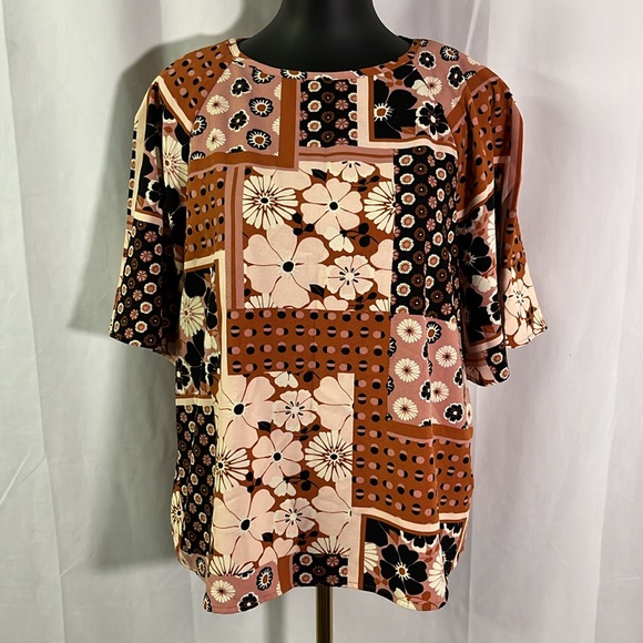 Denim&Co | Tops | 6 For 35 Denim Co Mod Retro Mixed Floral Print Short ...